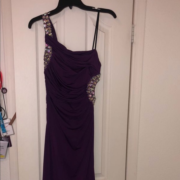 Windsor | Dresses | Formal Sequin Off The Shoulder Deep Purple Dress ...